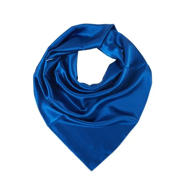 SOFT STROKES SILK Pure Silk Scarf Glacier Solid Colour Collection Navy Small - Blue