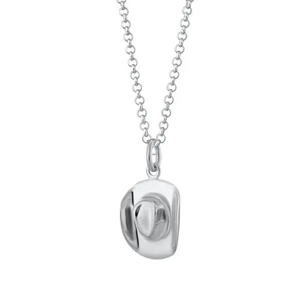 SCREAM PRETTY Cowboy Hat Charm Necklace - Silver