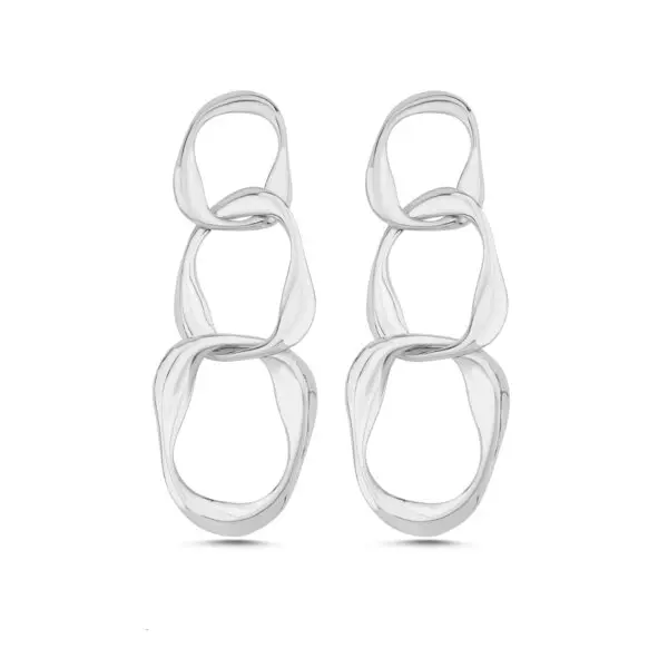 Mishka Aura Chain Dangle Earrings - Silver
