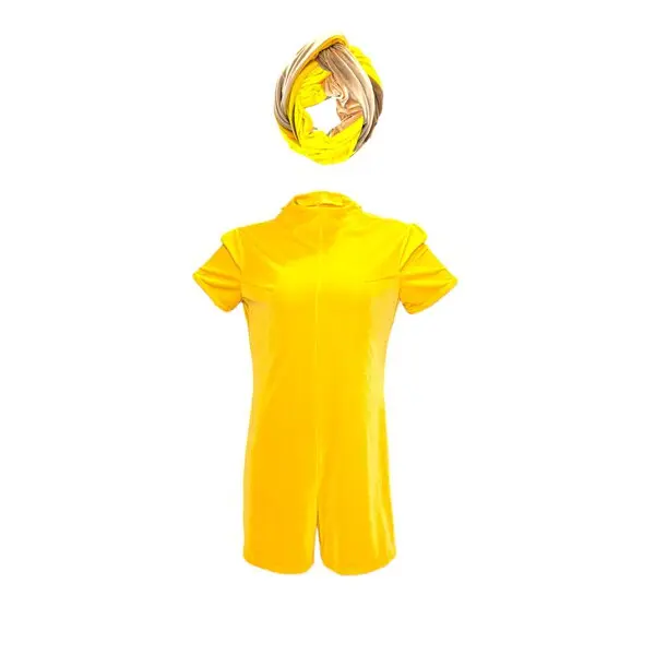 JULIA CLANCEY Bae Sunshine Velour Jumpsuit Set - Yellow
