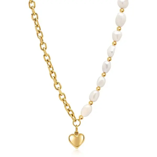 NIALAYA JEWELRY Baroque Love Choker - White/gold