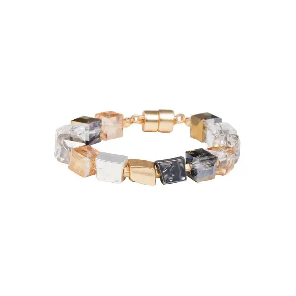 Saachi Faceted Bead And Stone Bracelet - Gold
