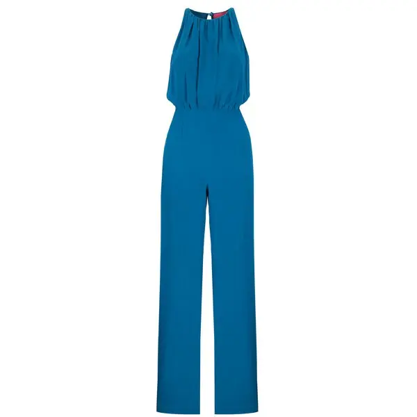 TEODORA MILANO Atene Silk Jumpsuit - Blue