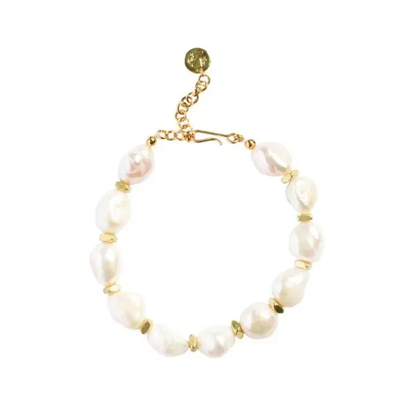 ADRIANA PAPPAS DESIGNS Pearl Nugget Bracelet - Yellow