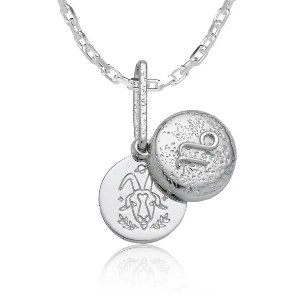 CARTOGRAPHY Capricorn Zodiac Locket Necklace - Silver
