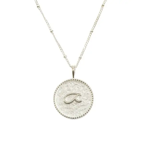CLAIRE HILL DESIGNS Coin Pendant Necklace - Silver