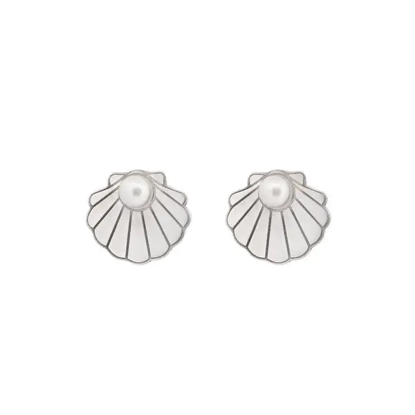 SILVER MOON Pearl Tide Sterling Earrings - Silver
