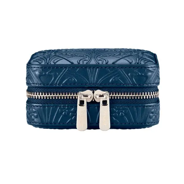 Wolf Small Travel Jewellery Zip Case - Blue