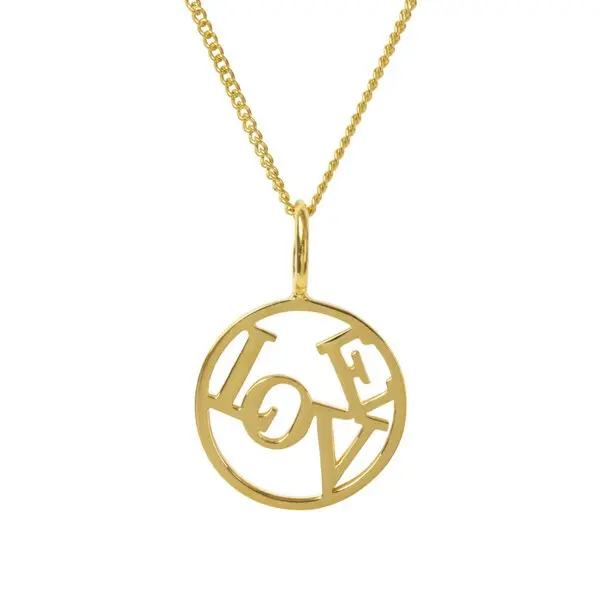KATIE MULLALLY Love Medallion & Chain - Gold