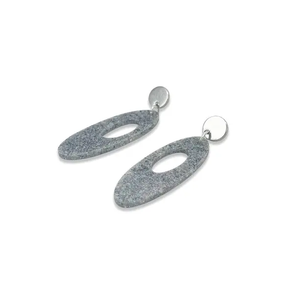 TOOLALLY Hepworth Stone Earrings - Grey