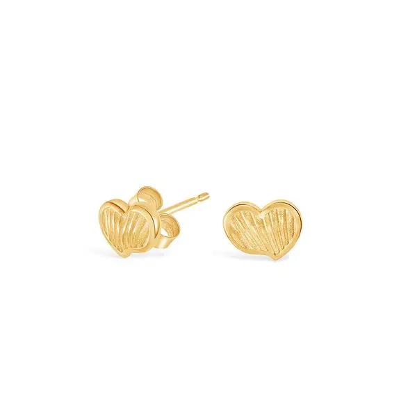 DOWER & HALL Humbug Heart Stud Earrings - Gold