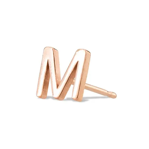 Maya Brenner Designs 14k Gold Letter Stud Earring - Rose Gold