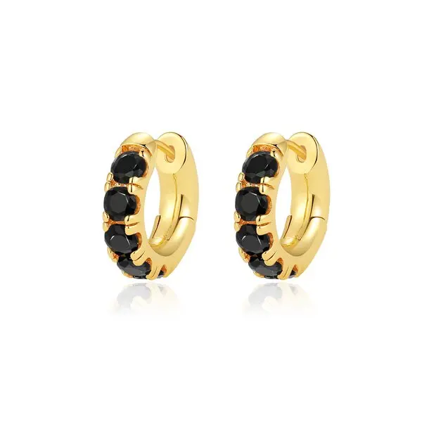CLASSICHARMS Daniela Huggie Hoop Earrings - Gold/black