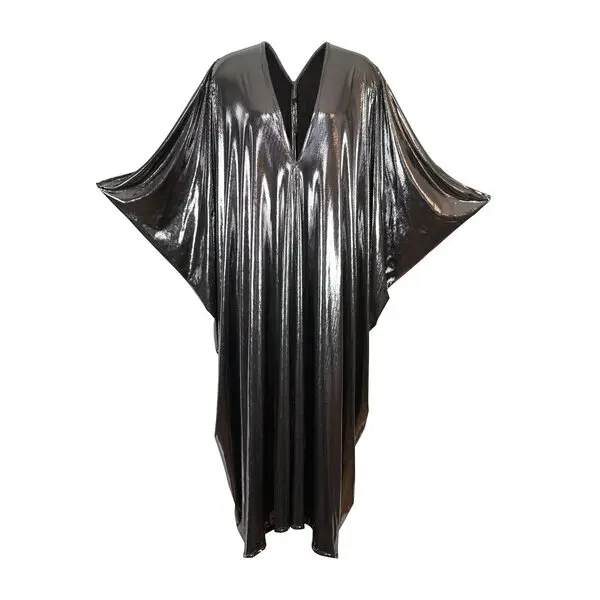 JENNAFER GRACE Mercury Metallic Caftan Dress - Silver