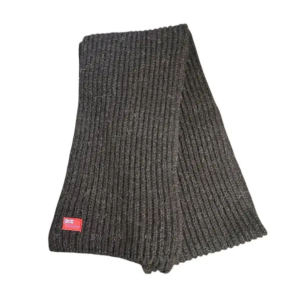 ARTHUR BEALE Neutrals Pure British Wool Scarf Black Welsh Mountain - Brown