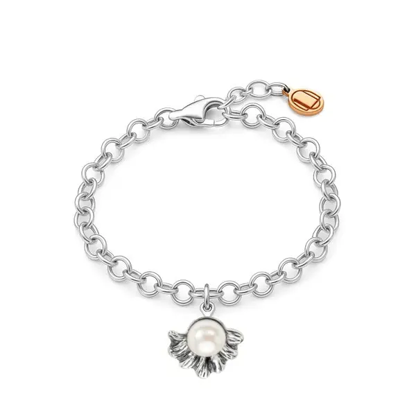 UNALOE Oceania Pearl Charm Bracelet - Silver