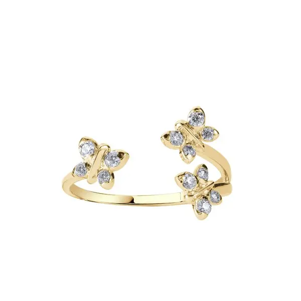 BLOOMTINE | EARTH ANGEL HQ Enchanting Flutterfly™ Vermeil Butterfly Ring - Gold