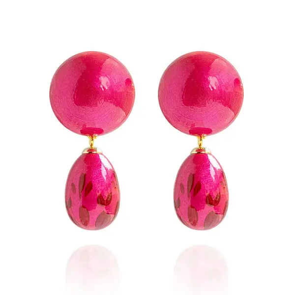 SAULE LABEL Calista Drop Earrings - Pink