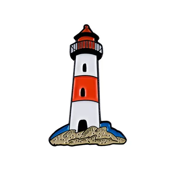 MAKE HEADS TURN Lighthouse Enamel Pin - Red/white