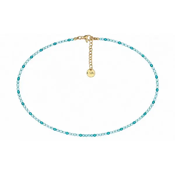 GAJÚ Fira Necklace With Topaz And Aquamarine Effect Stones - Blue