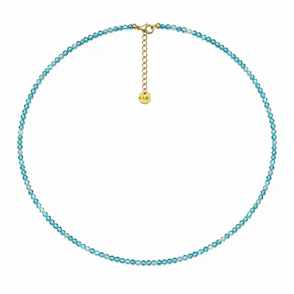 GAJÚ Fira Necklace With Topaz And Aquamarine Effect Stones - Blue