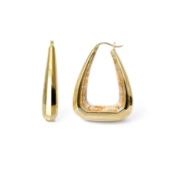 GOLD & HONEY Triangle Hoop Earrings - Gold