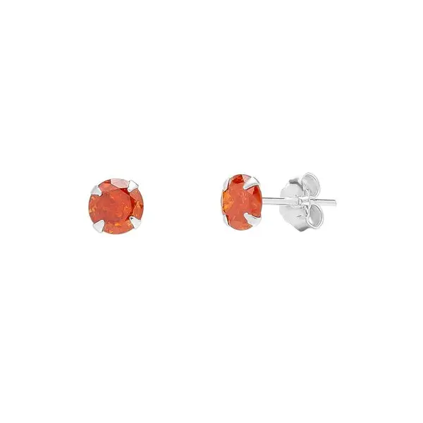 SPERO LONDON Sterling Silver Gemstone Stud Earrings - Red/silver