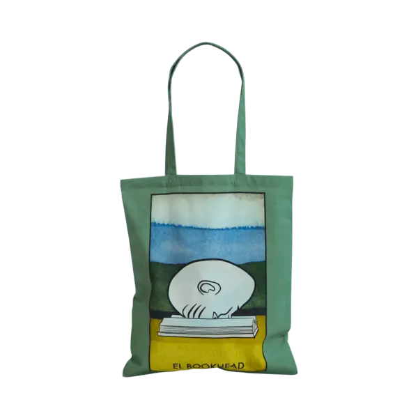 LOST PATTERN El Bookhead Cotton Tote Bag