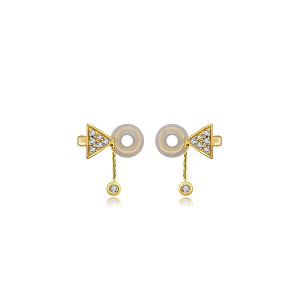 GENEVIEVE COLLECTION 18k Yellow Diamond Triangle Ear Cuff - Gold