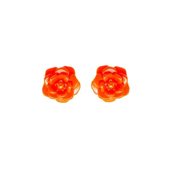 GISSA BICALHO Rose Acrylic Earrings - Yellow