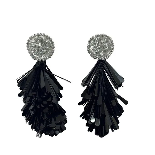 SIMITRI Black And Silver Midnight Earrings - Black/silver