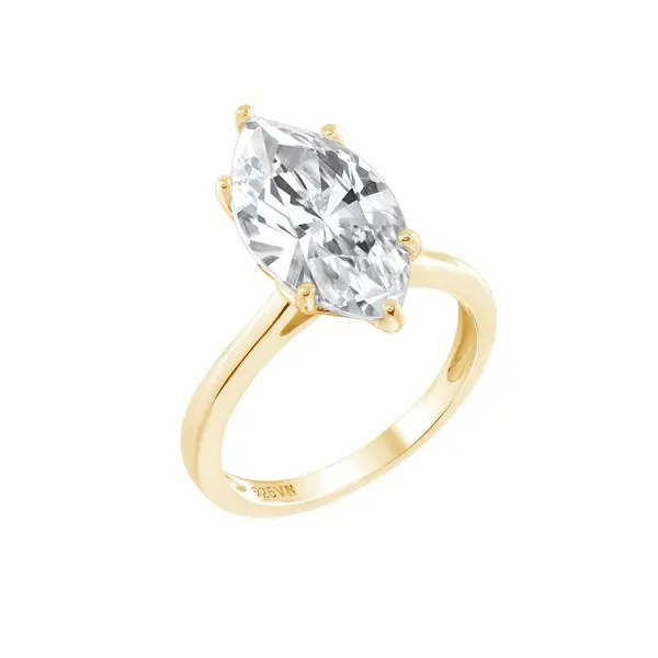 DIAMONBLISS 10 Carat Marquise Cut Cocktail Ring - Gold