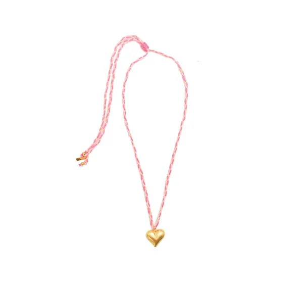 ADRIANA PAPPAS DESIGNS Heart Of Gold Necklace - Pink/yellow