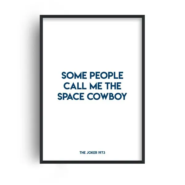 FANCLUB Space Cowboy Steve Miller Band The Joker Inspired Retro Giclée Art Print A3 - Blue