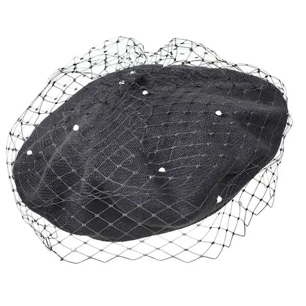 MISA HARADA MILLINERY Floe Veiled Beret - Black