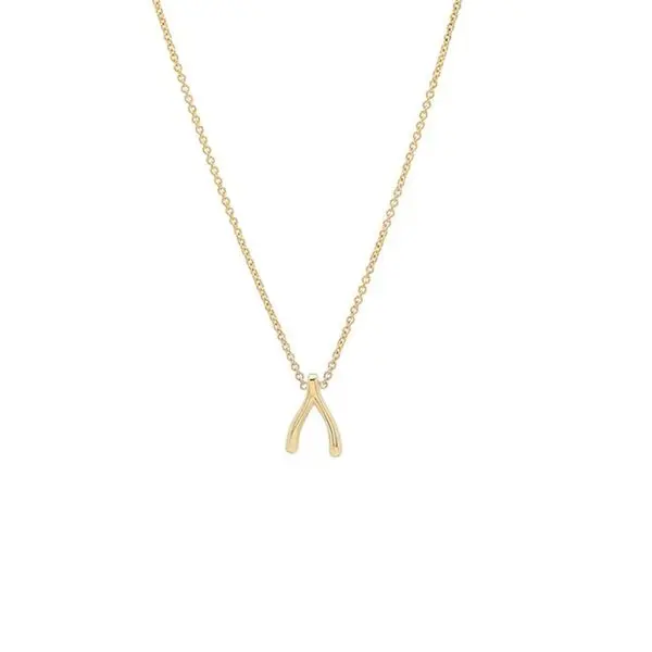 SPERO LONDON Sterling Silver Wishbone Pendant Necklace - Gold