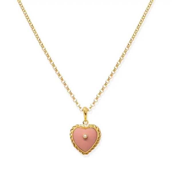 VINTOUCH ITALY Gold-plated Heart Lovelight Necklace - Pink/gold