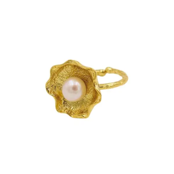 1610ISTANBUL Bosphorus Pearl Ring - Gold