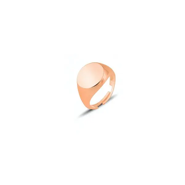 SPERO LONDON Signature Round Sterling Silver Signet Ring - Rose Gold