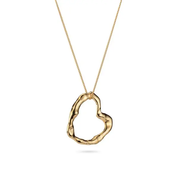 LULU AND BOO JEWELLERY Large Molten Heart Nine Carat Necklace - Gold