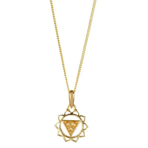 CHARLOTTE'S WEB JEWELLERY Solar Plexus Chakra Citrine Pendant Necklace - Gold