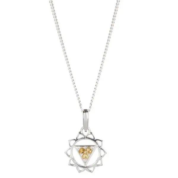CHARLOTTE'S WEB JEWELLERY Solar Plexus Chakra Citrine Pendant Necklace - Silver