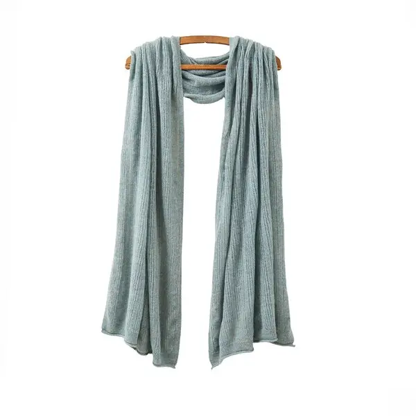OUBAS Neutrals / Blue / Silver Fine Lambswool Brant Wrap In Haar - Blue/silver
