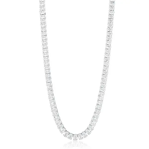 SHYMI Oval Prong-set Tennis Necklace - Silver