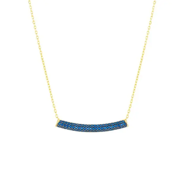 SPERO LONDON Gold And Sterling Silver Bar Necklace - Gold/blue