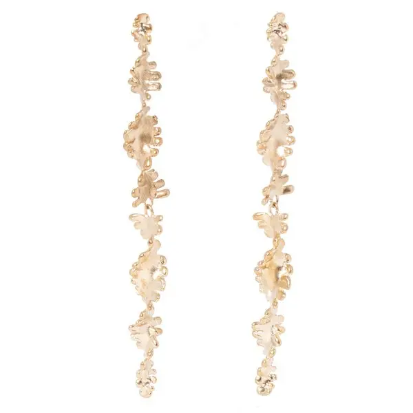 CASTLECLIFF Viento Recycled Brass Dangle Earrings - Gold
