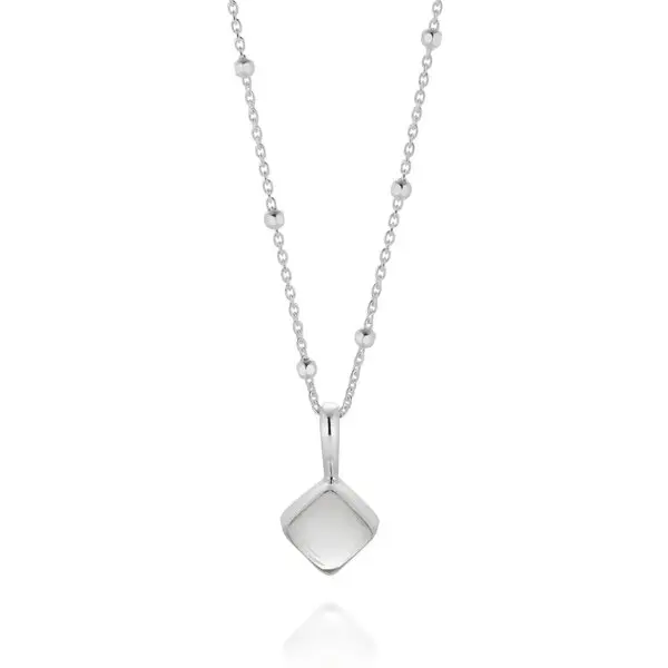 NELLOU JEWELLERY Neutrals Diamond Crystal April Birthstone Necklace - Gray