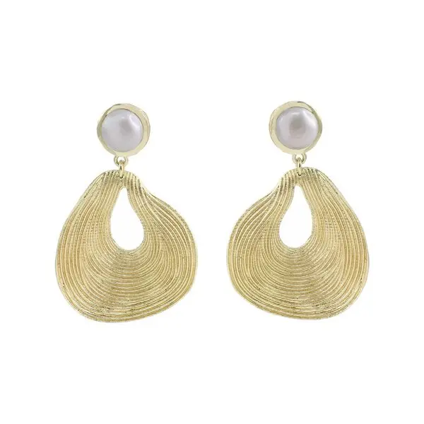 MARCIA MORAN Coleen Pearl Stone Earrings - White
