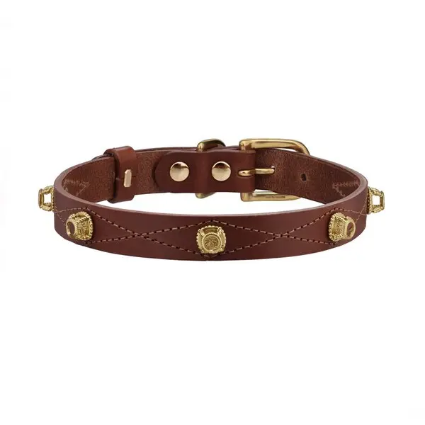 UNLEASH CPH Neutrals Dog Collar Leather Cognac - Brown