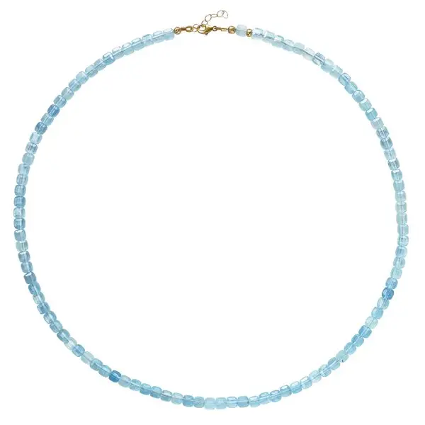 BOMBYX HOUSE Aquamarine Cubist Chain Necklace - Blue
